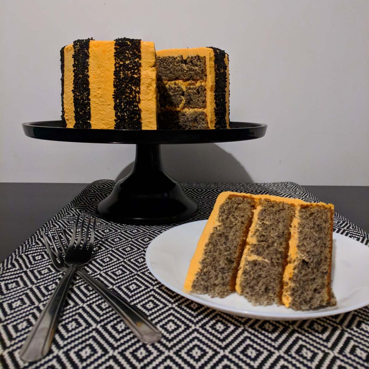 Black Sesame Orange Layer Cake – Yay Cake Day